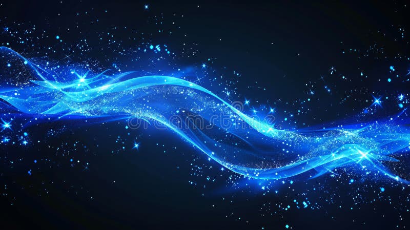 The Blue Sparkling Light Line Element Stock Illustration - Illustration ...