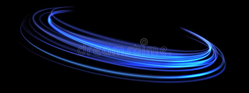 Abstract Blue Speed Light Lines Neon Ring Glowing Circle Round Movement ...