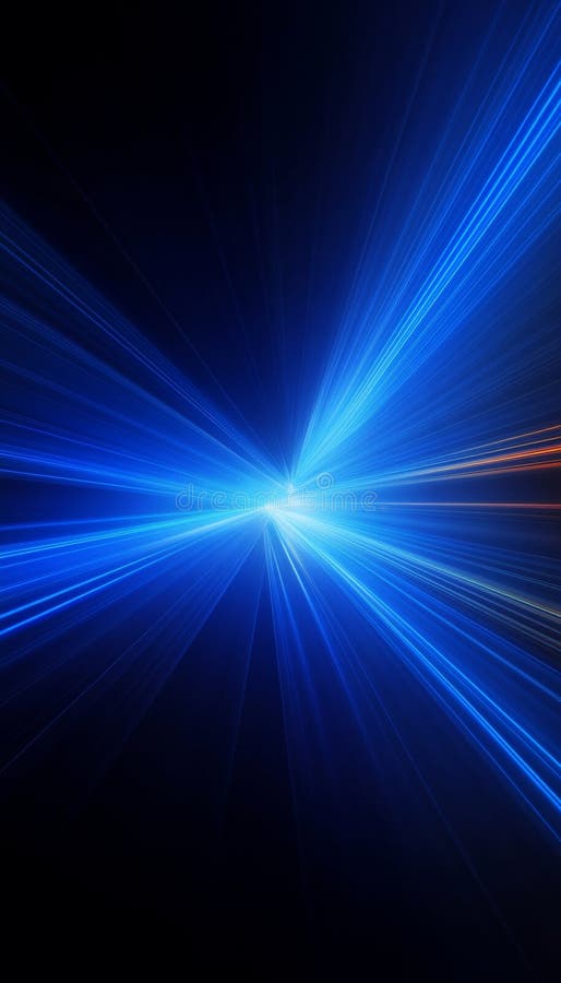 Abstract Blue Speed Motion Blur, Time Travel, Zoom Effect, Light Beams ...
