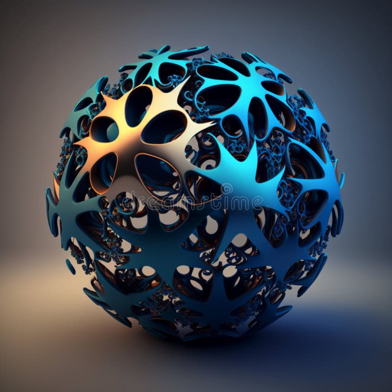 Abstract Blue Sphere, Ai Generative Stock Illustration - Illustration ...