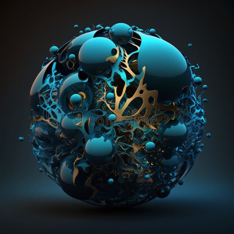 Abstract Blue Sphere, Ai Generative Stock Illustration - Illustration ...