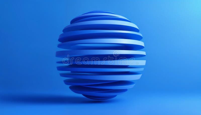 An Elegant, Abstract 3D Illustration of a Blue, Sliced Sphere Against a ...