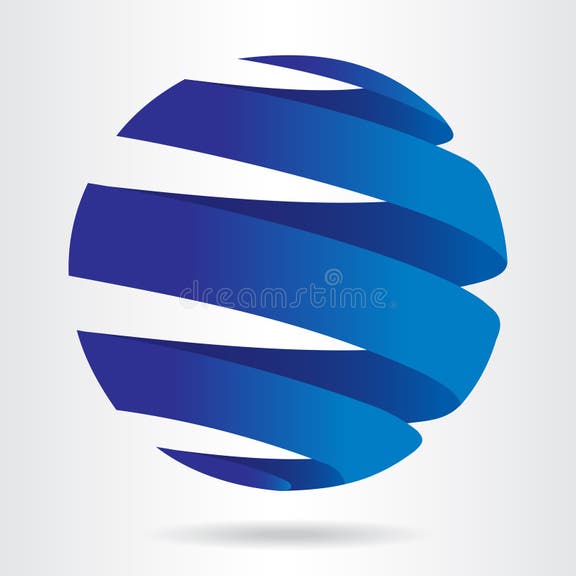 Abstract blue sphere icon stock vector. Illustration of sign - 80420838