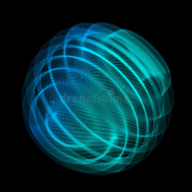 Abstract Blue Sphere of Noise Points Array. Grid Vector Illustration ...