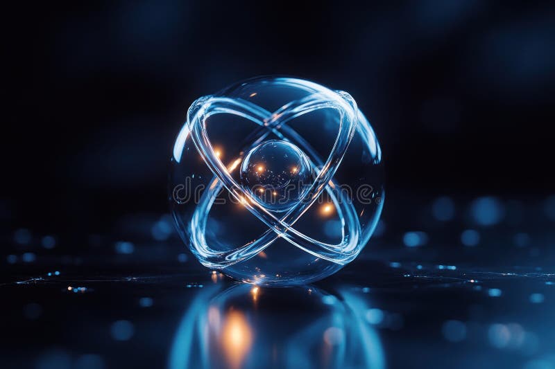 Abstract Blue Sphere with Rings Stock Illustration - Illustration of ...