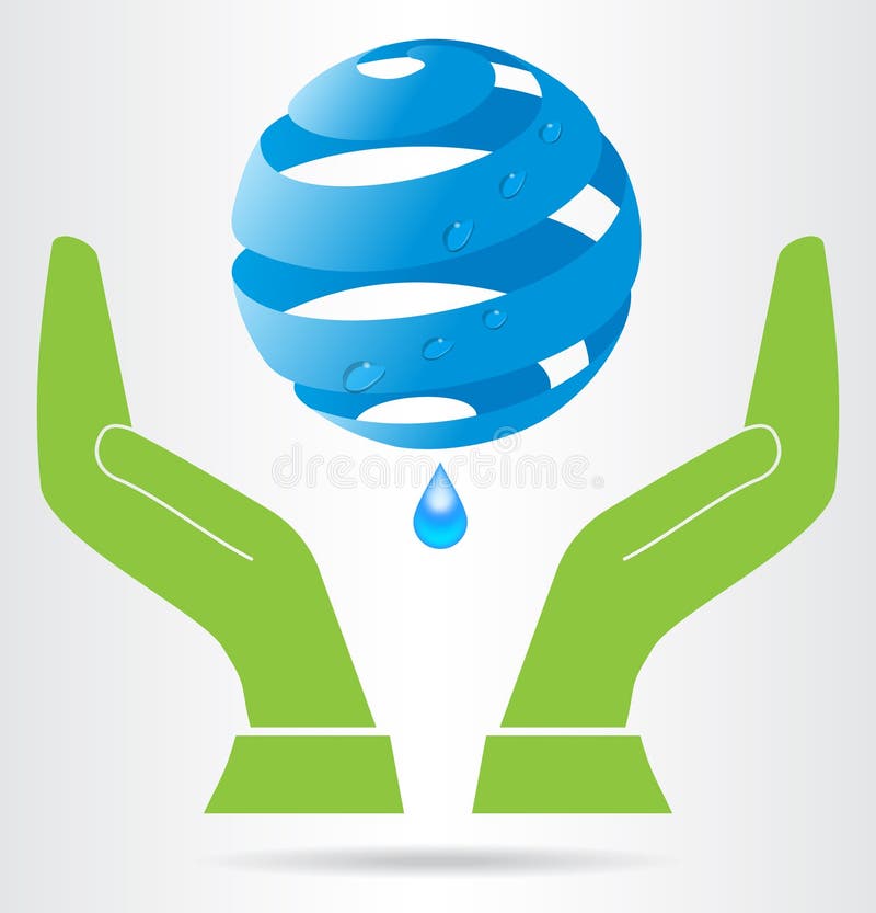 Abstract Blue Sphere with Water Drops. Stock Vector - Illustration of ...