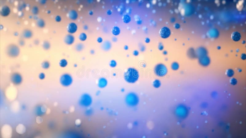 Abstract Blue Spheres Falling on Blurred Background Stock Footage ...