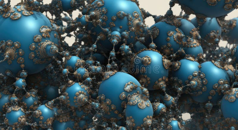 Abstract Blue Spheres Intricate Patterns Textures 3d Composition Stock ...