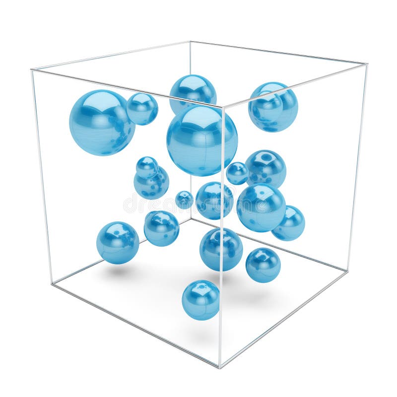 Abstract Blue Spheres Isolated on White Background Stock Illustration ...
