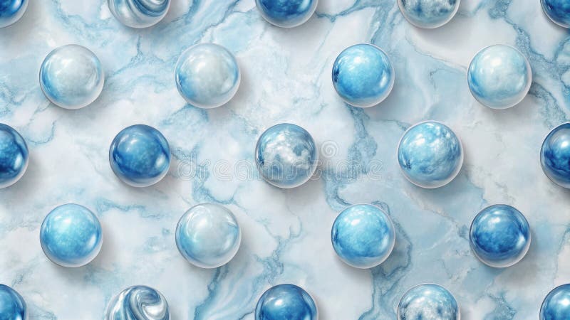 Abstract Blue Spheres on a Marble Background a Seamless Pattern for ...