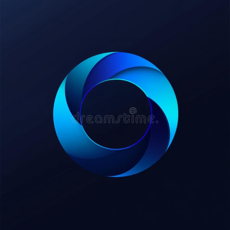 Abstract Blue Spiral on Dark Background Symbolizing Infinity and Continuity Stock Illustration ...