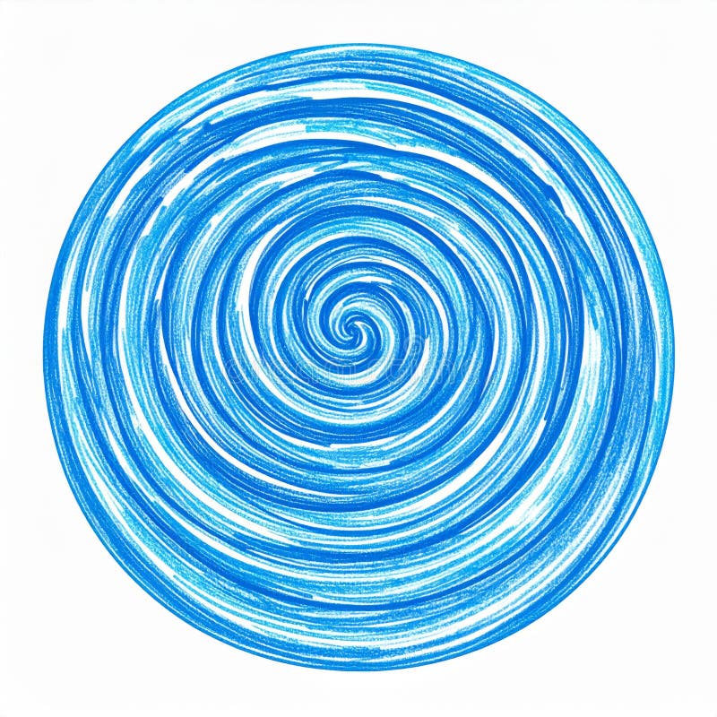 Abstract Blue Spiral Pattern on White Background Stock Illustration ...