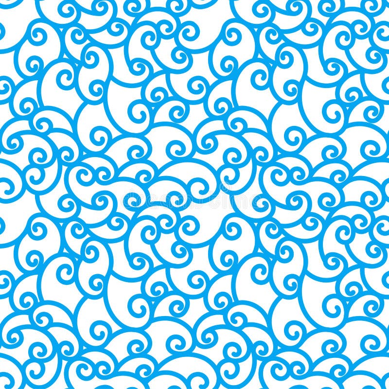 Abstract Blue Spiral Seamless Pattern Stock Vector - Illustration of ...