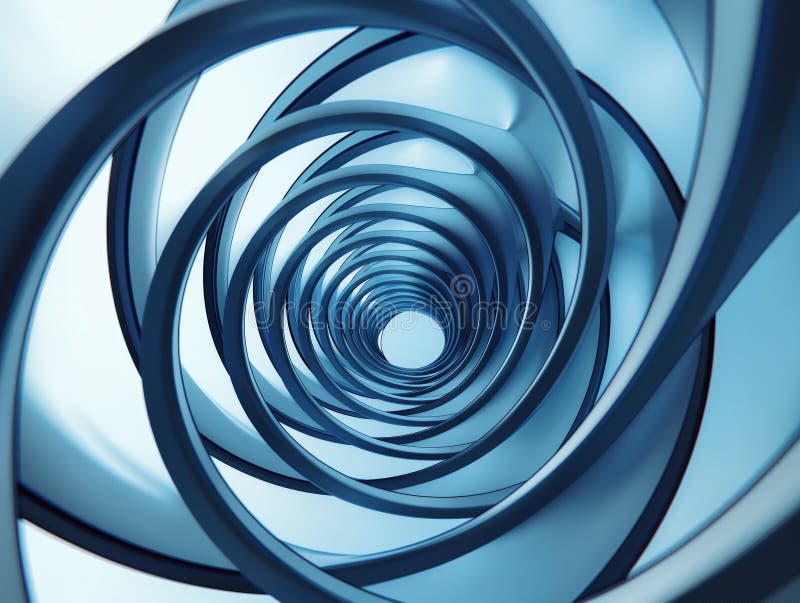 Abstract Blue Spiral Tunnel Stock Image - Image of hypnotic, illusion ...