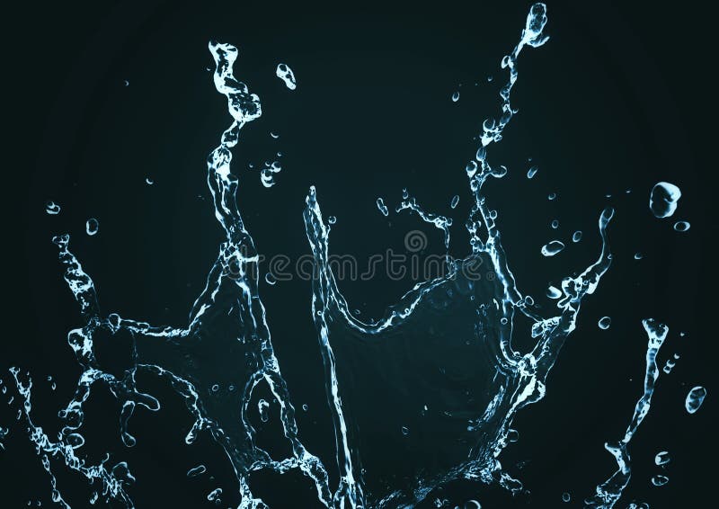 Abstract Blue Splashes and Black Background Stock Illustration ...
