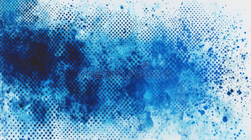 Abstract Blue Splatter Art Showcasing Various Shades and Textures in a ...