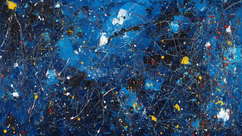 Abstract Blue Splatter Painting Cosmic Texture Stock Illustration ...