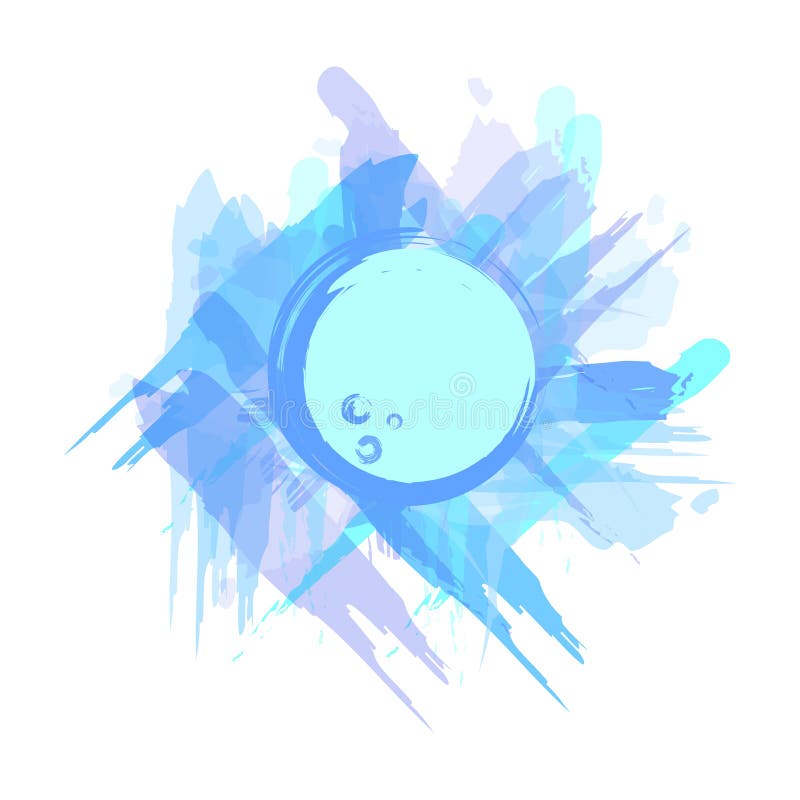 Abstract Blue Spot. Design Element. Elegant Design. Watercolor Brush ...