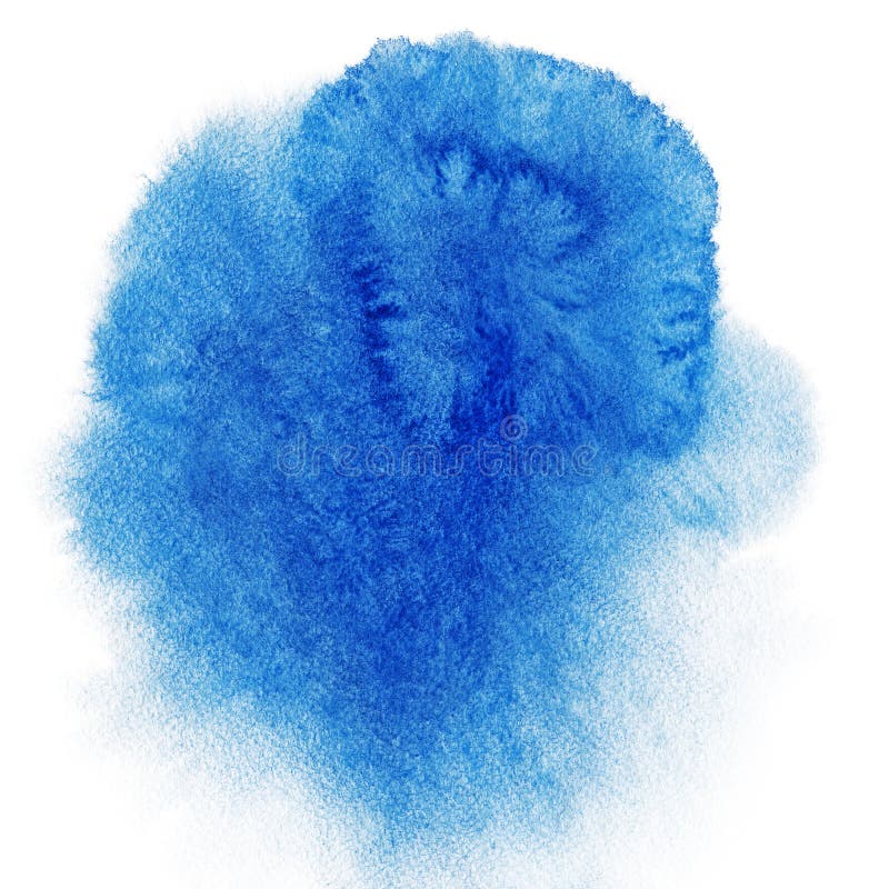 Watercolor. Abstract Blue Spot on White Watercolor Paper. Stock ...