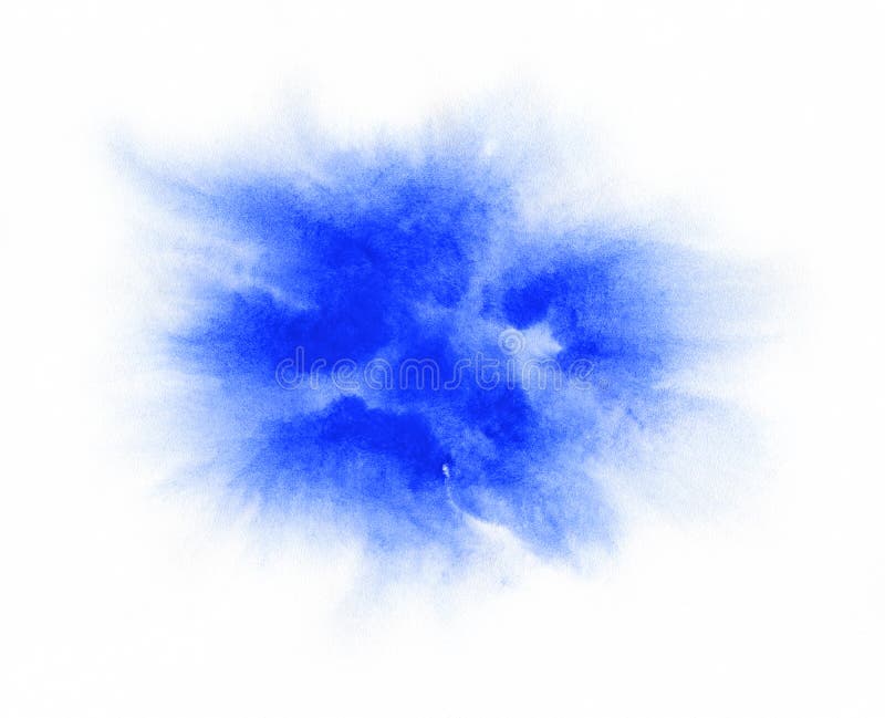 Watercolor. Abstract Blue Spot on White Watercolor Paper. Stock ...