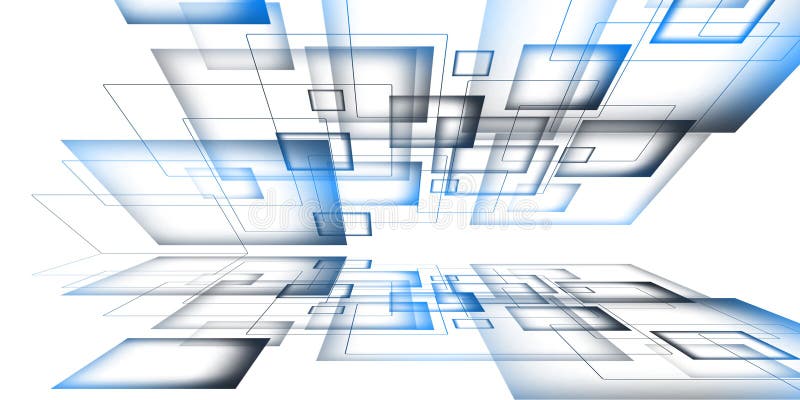 Abstract Blue Square Shape Background Stock Illustration - Illustration ...