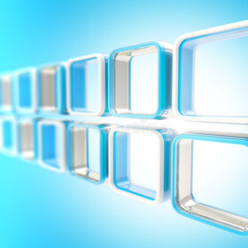 Abstract Blue Square Shape Figures Background Stock Illustration ...