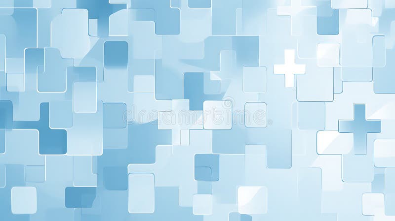 Abstract Blue Squares Plus Pattern Background Design Stock Illustration ...