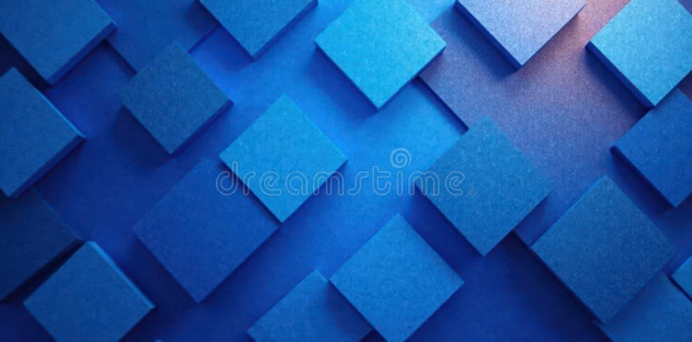 Abstract Blue Squares and Rectangles Overlap Creating Depth , Vibrant ...