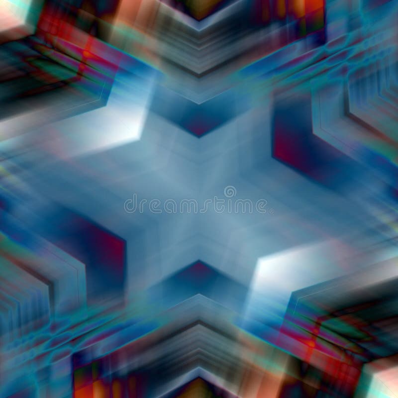 Abstract Blue Star, Geometric Pattern. the Effect of Optical Illusion ...