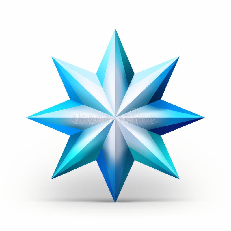 An Abstract Blue Star on a White Background Stock Illustration ...