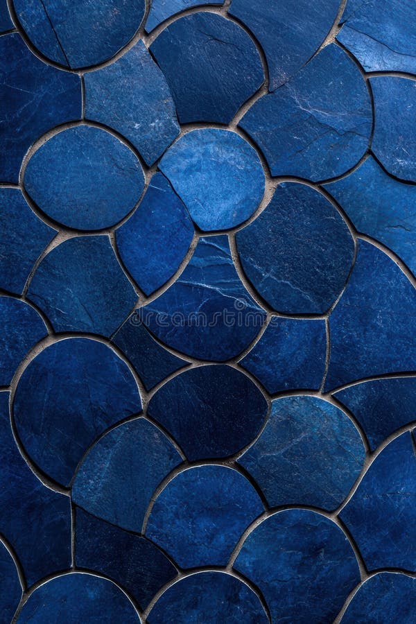 Abstract Blue Stone Tile Background with Circular Pattern. Stock ...