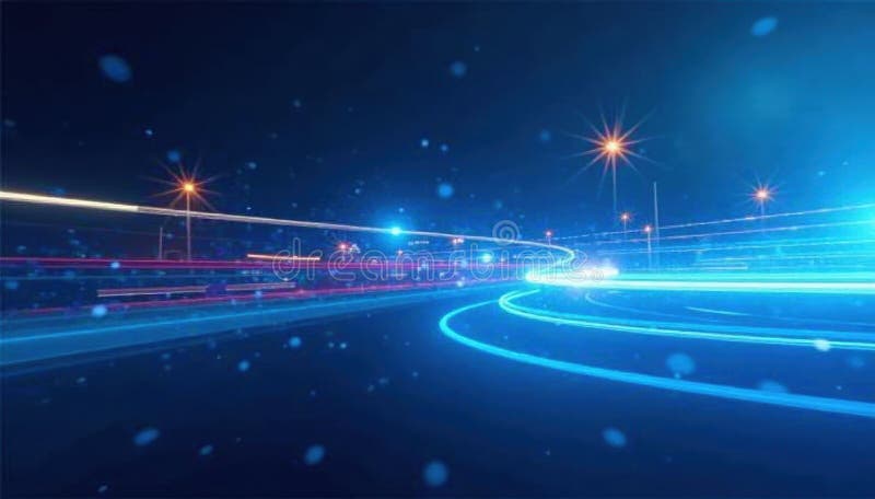 Abstract Blue Streaks, Dynamic Motion Blur, High Speed , Movement ...