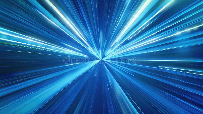 Abstract Blue Streaks of Light Radiating from a Central Point, Creating ...