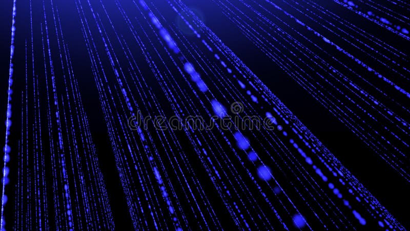 Abstract Blue Stream Line Running Flickering Data Digital Graphic 4K ...