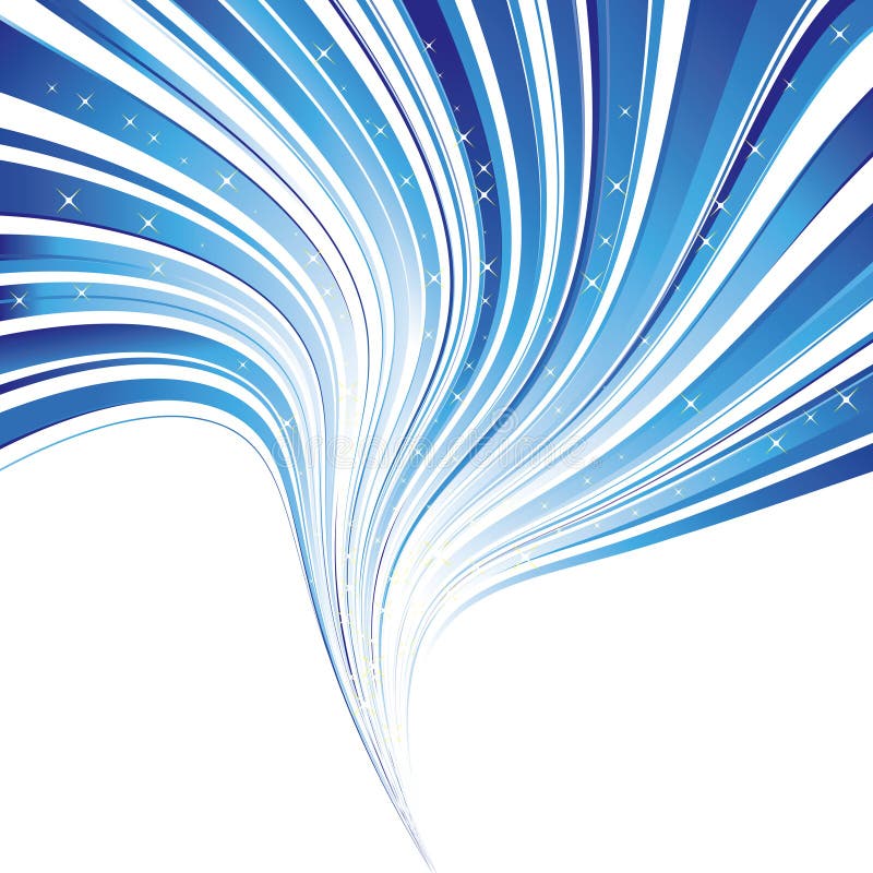 Abstract Blue Stripe Swirl Background with Stars Stock Vector ...