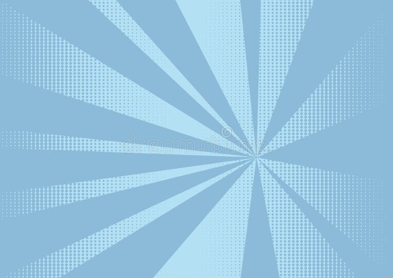 Abstract Blue Striped Retro Comic Background with Halftone Corners ...