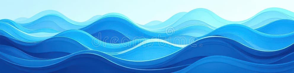 Abstract Blue Stylized Wave Pattern, Calming Ocean Vibe, Pattern, Aqua ...