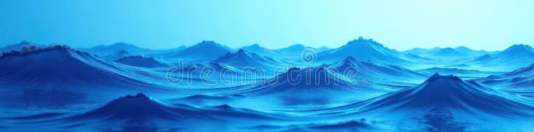 Abstract Blue Stylized Wave Pattern, Calming Ocean Vibe, Print, Curve ...