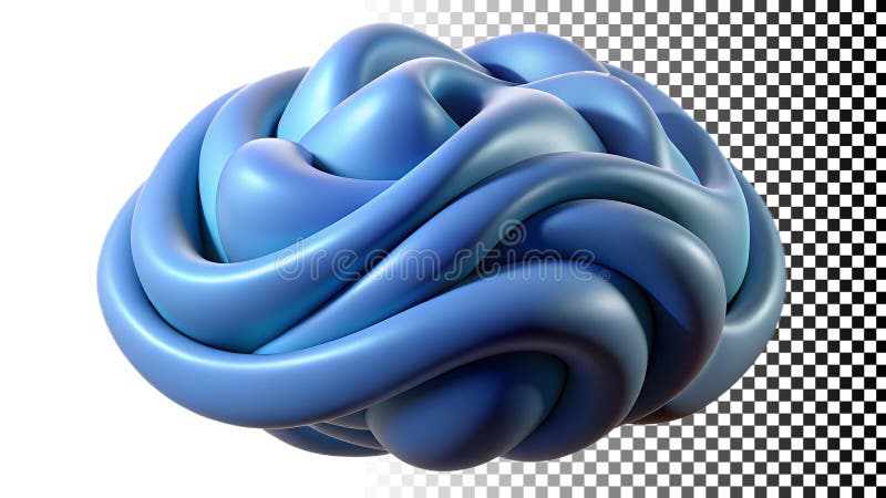 Blue Swirl Brain Shape, Abstract Mind Concept, Creative Intelligence ...