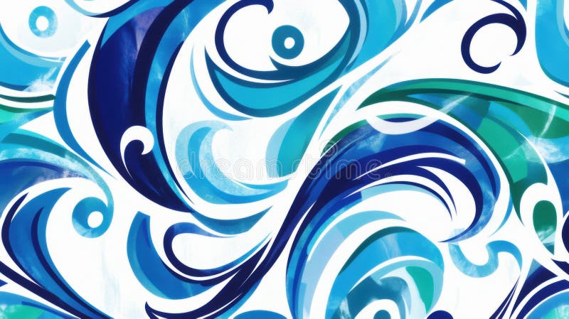 Abstract Blue Swirl Pattern Stock Illustration - Illustration of modern ...