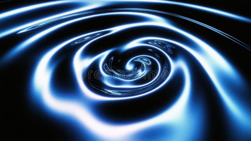 Abstract Blue Swirling Liquid, Glowing Vortex Background Stock ...