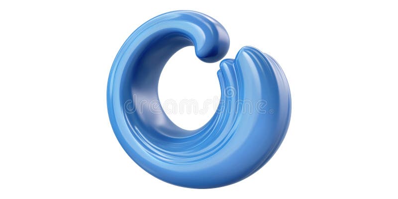 Abstract Blue Swirl Shape Isolated on Transparent Background Stock ...