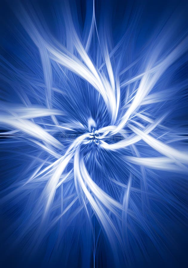 Abstract Blue Light Streaks Converge in a Central Vortex Design Element ...