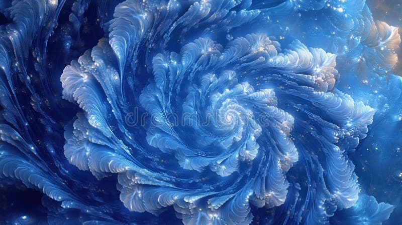 Abstract Blue Swirling Floral Pattern Creating a Mesmerizing Visual ...