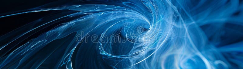 Abstract Blue Swirling Light Vortex, Digital Art, Dark Background Stock ...