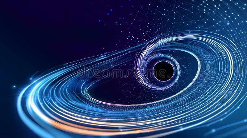 Abstract Blue Swirling Lines in Space. Stock Illustration ...