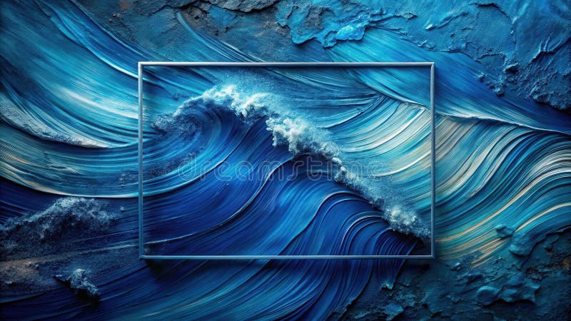 Abstract Blue Swirling Paint Texture with a Modern Frame. Generative AI ...