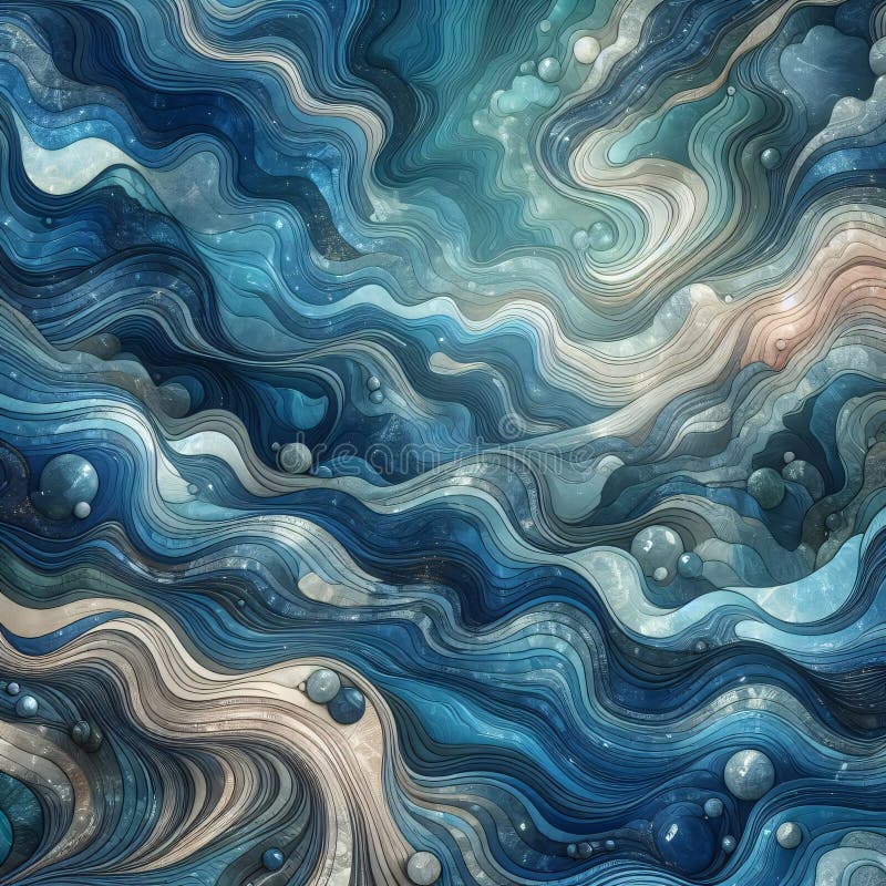 Abstract Blue Swirls Intertwine in a Mesmerizing Pattern Stock ...