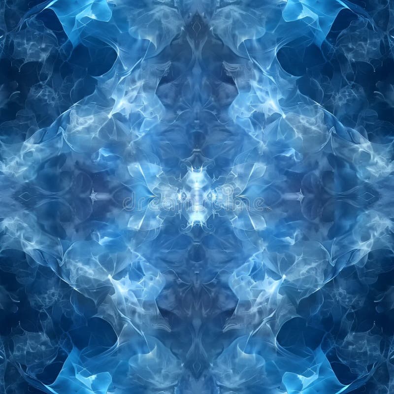 Abstract Blue Swirls and Patterns Creating Mesmerizing Visual Symmetry ...