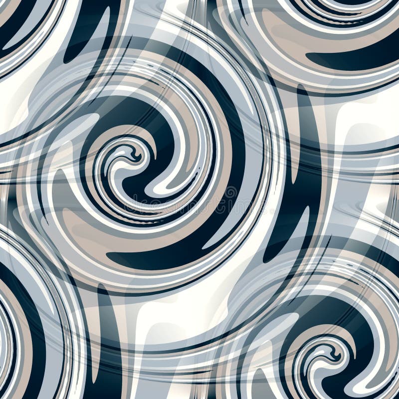 Abstract Blue Swirls - Seamless Background Stock Illustration ...